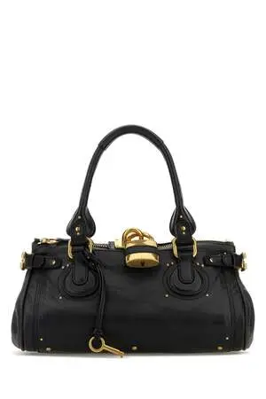 Chloé Leather Paddington Shoulder Bag - Black