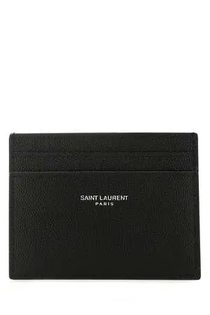 Saint Laurent Leather Card Holder - Black