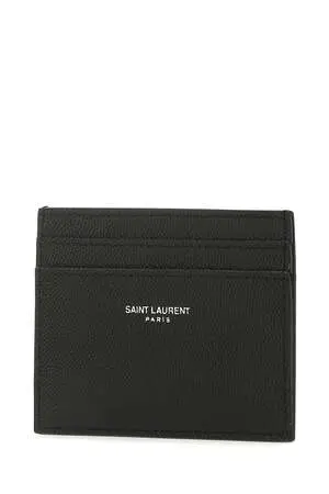 Saint Laurent Leather Card Holder - Black