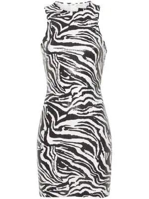 ROTATE BY BIRGER CHRISTENSEN Sequined Zebra Dress