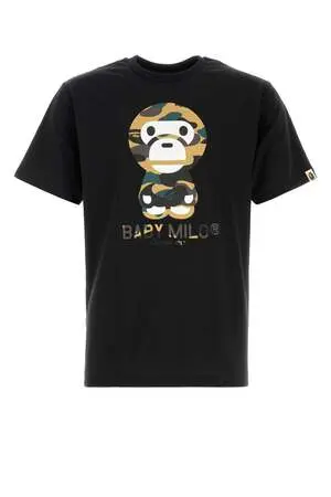 A BATHING APE Cotton 1st Camp Baby Milo T-shirt - Black