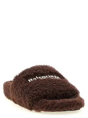 Balenciaga Furry' Open Sandals - Brown