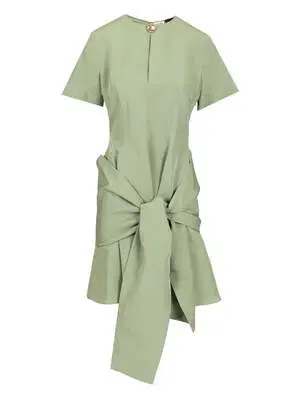 Loewe Pebble Dress In Viscose And Linen - Green