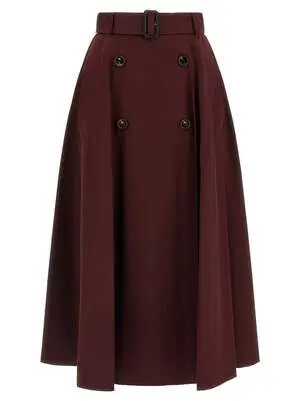 Burberry Gabardine Trench Coat Skirt - Multicolor