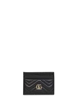 Gucci Black Gg Marmont Card Holder - Multicolor