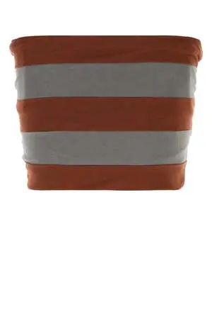 Miu Miu Striped Cotton Tube Top - Multicolor