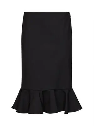 GIUSEPPE DI MORABITO Giuseppe Di Morabito Women Black Virgin Wool Midi Skirt With Ruffle