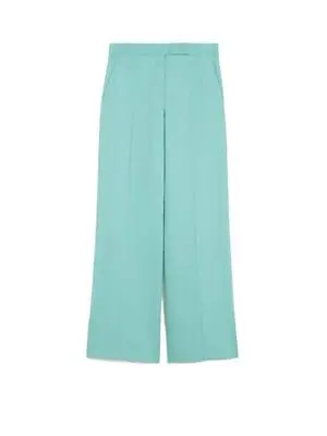 Max Mara Chevron Linen Batavia Trousers Aqua - Blue