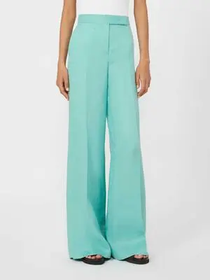 Max Mara Chevron Linen Batavia Trousers Aqua - Blue