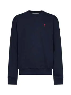 AMI Paris Midnight Blue Cotton De Cœur Sweatshirt - Multicolor