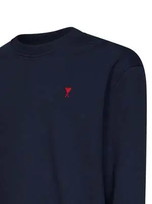 AMI Paris Midnight Blue Cotton De Cœur Sweatshirt