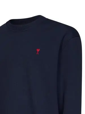 AMI Paris Midnight Blue Cotton De Cœur Sweatshirt - Multicolor