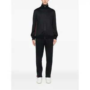 Gucci Zip-fastening Striped High-neck Sweatshirt - Blue