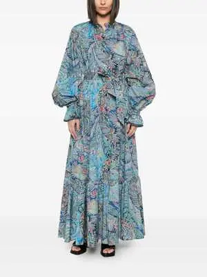 Etro Long Dress With Ruffles And Paisley Pattern