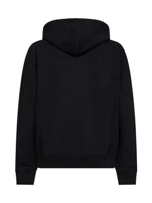 AMI Paris Black Cotton De Cœur Zip-up Hoodie