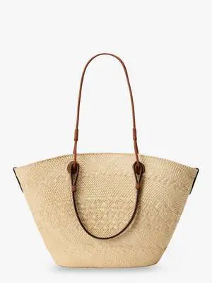 Loewe Paula's Ibiza Anagram Raffia And Leather Shoulder Bag - Multicolor