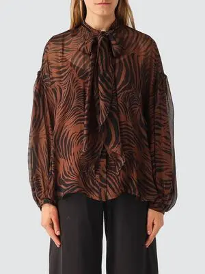 Max Mara Silk Blend Shirt With Print - Brown