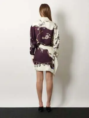 Versace Printed Silk Twill Miniskirt
