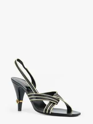 Versace Leather Sandals With Metallic Profiles - Multicolor
