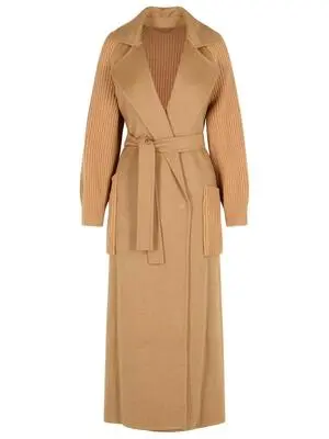 Max Mara Berard 1234' Camel Wrap Coat - Cream