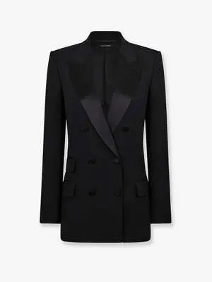 TOM FORD Wool Tuxedo Blazer - Black