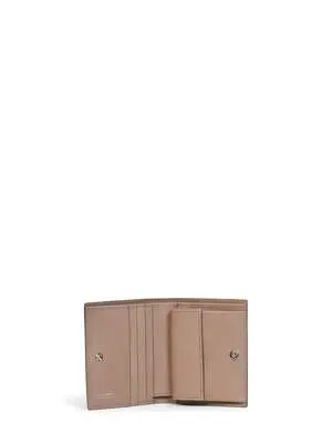 FERRAGAMO Warm Taupe Gancini Compact Wallet