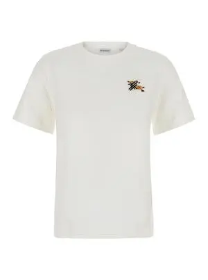 Burberry BURBERRY Embroidered Logo Cotton T-Shirt Multicolor