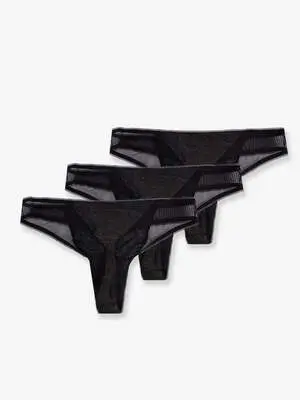 BOSS Lurex Thong Tripack With Lace Trim