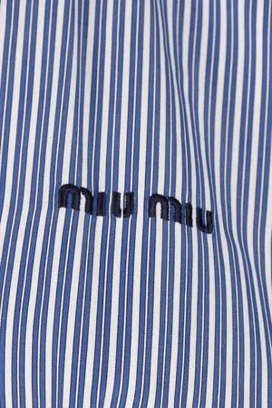 Miu Miu Striped Long Sleeve Button Up Shirt - Multicolor