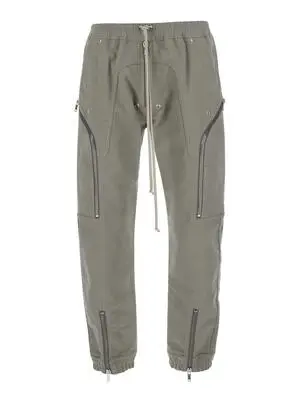 Rick Owens Heizer' Grey Pants With Side Zip Cargo Pockets In Cotton For - Gray