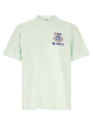 Casablanca Flocked 'celestial Pyramid' Print T-shirt - Blue