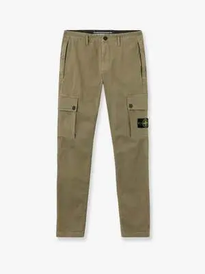 Stone Island Cotton Blend Cargo Trousers - Multicolor