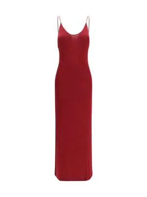 Saint Laurent Backless Knit Dress With Cassandre Chain - Multicolor