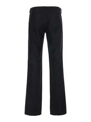 Rick Owens Vega' Black Pants With Openable Side Zippers In Wool Blend For