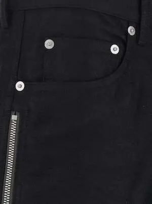 Rick Owens Vega' Black Pants With Openable Side Zippers In Wool Blend For