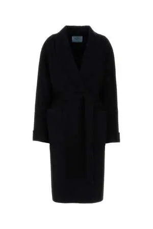 Prada Wool Blend Coat - Black