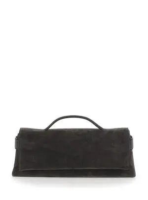Brunello Cucinelli Essence' Brown Clutch With Side Details In Suede For - Multicolor