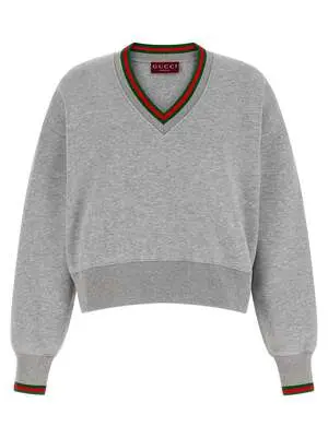 Gucci Web' Sweatshirt - Gray