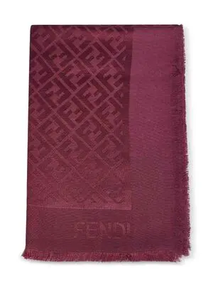 Fendi Silk Cherry Silk And Wool Ff Shawl - Multicolor