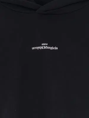 MAISON MARGIELA Cotton Sweatshirt With Embroidered Logo - Black
