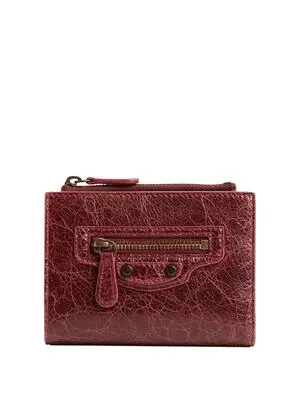 Balenciaga Le City Bifold Wallet In Arena Leather - Red
