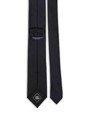 Dolce & Gabbana Black Silk Satin Martini Tie - Multicolor