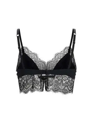 Dolce & Gabbana Satin Soft-cup Bralette Bra With Lace