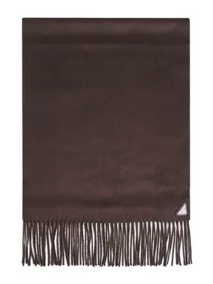 Prada Accessori Pelletteria Brown Silk And Cashmere Scarf - Multicolor