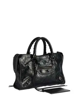 Balenciaga Le City Bag Small In Arena Leather - Black