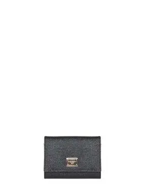 Dolce & Gabbana Black Dauphine Leather Wallet - Multicolor