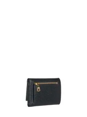 Dolce & Gabbana Black Dauphine Leather Wallet - Multicolor