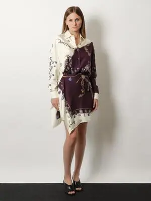 Versace Printed Silk Twill Shirt - Red