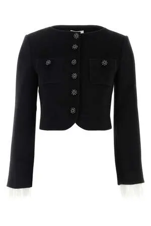 SELF-PORTRAIT Wool Blend Blazer - Black