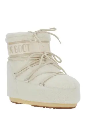 Moon Boot Icon Low Snow Boots In Fleece - White